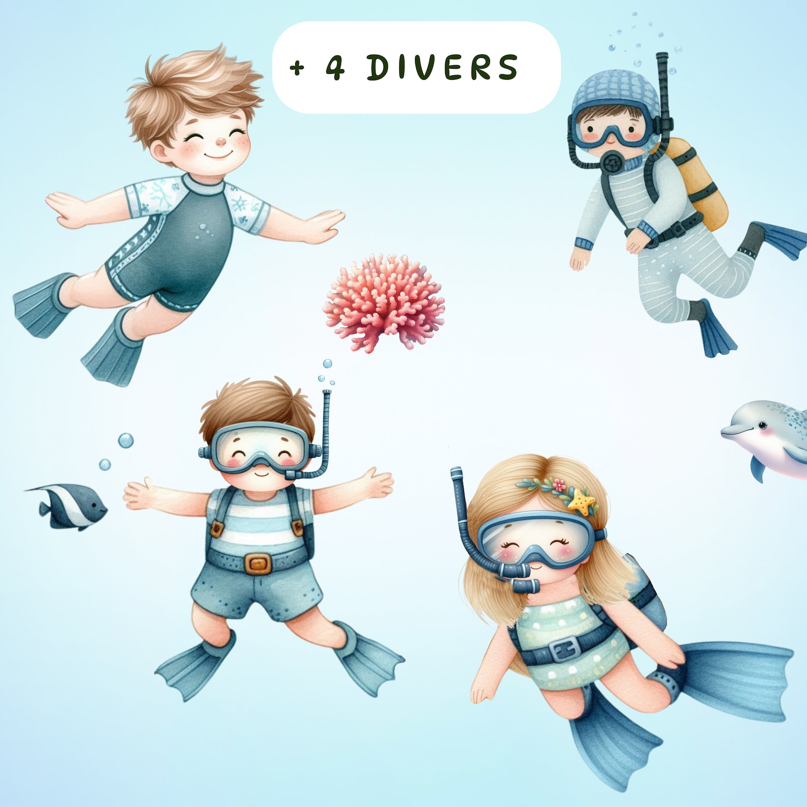 Watercolor Under the Sea Clipart, Undersea Images , Underwater Clip Art ...