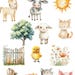 Watercolor Farm Animals Clipart - Baby Farm Animal Clip Art - Animal ...