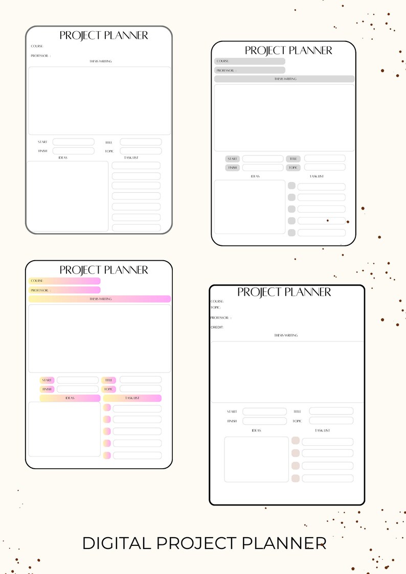 Digital Project Planner - Etsy