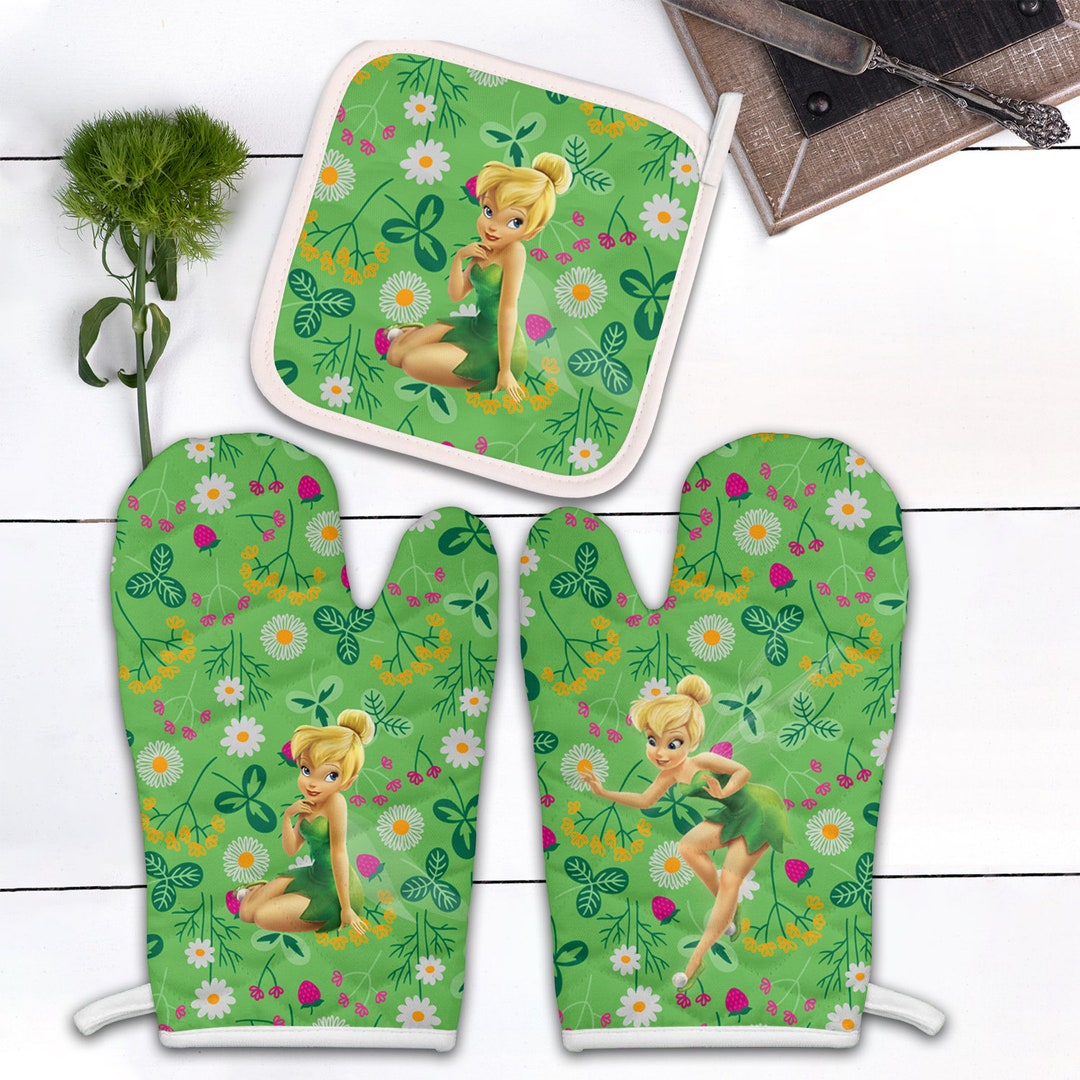 Tinker Bell Combo 2 Oven Mitts and 1 Pot Holder Set, Tinker Bell ...