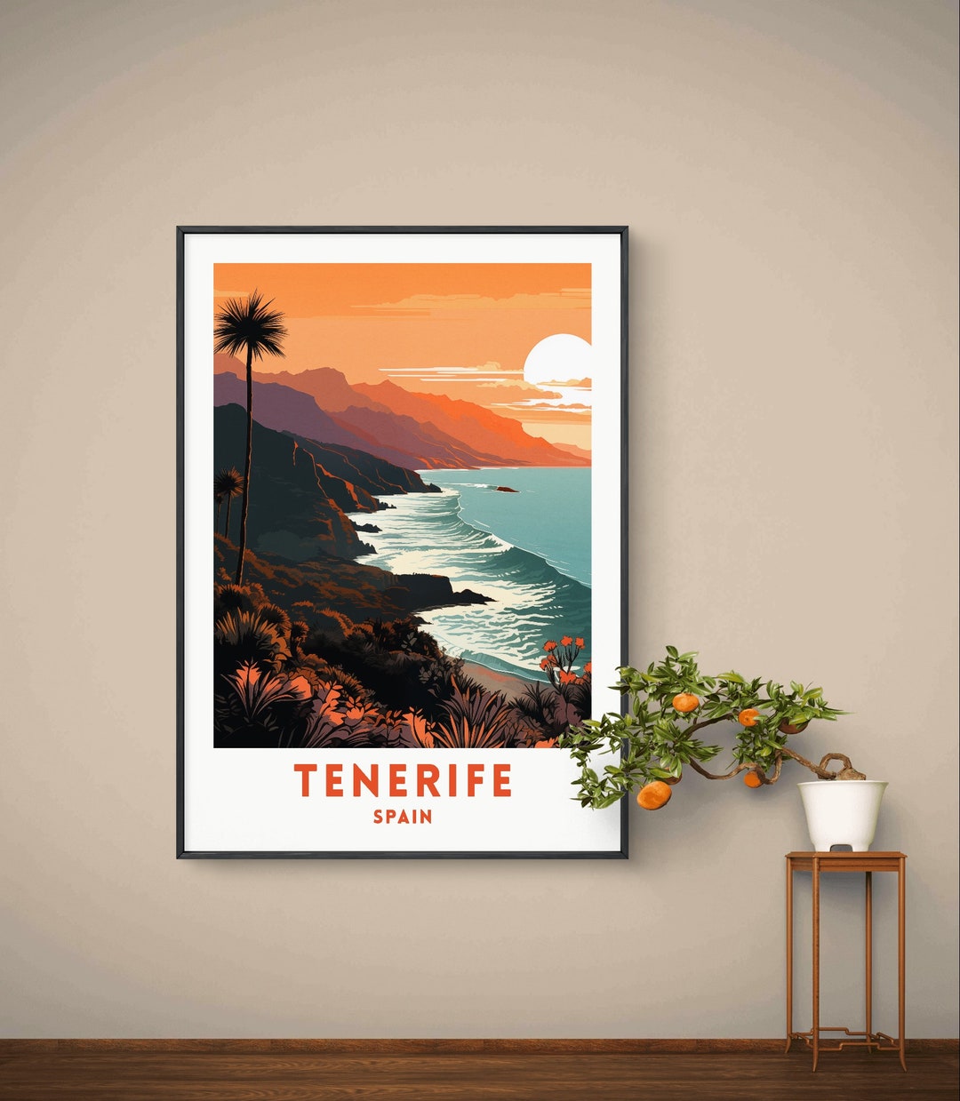 Tenerife Print, Spanish Island Coastal Wall Art, Spain Travel Print ...