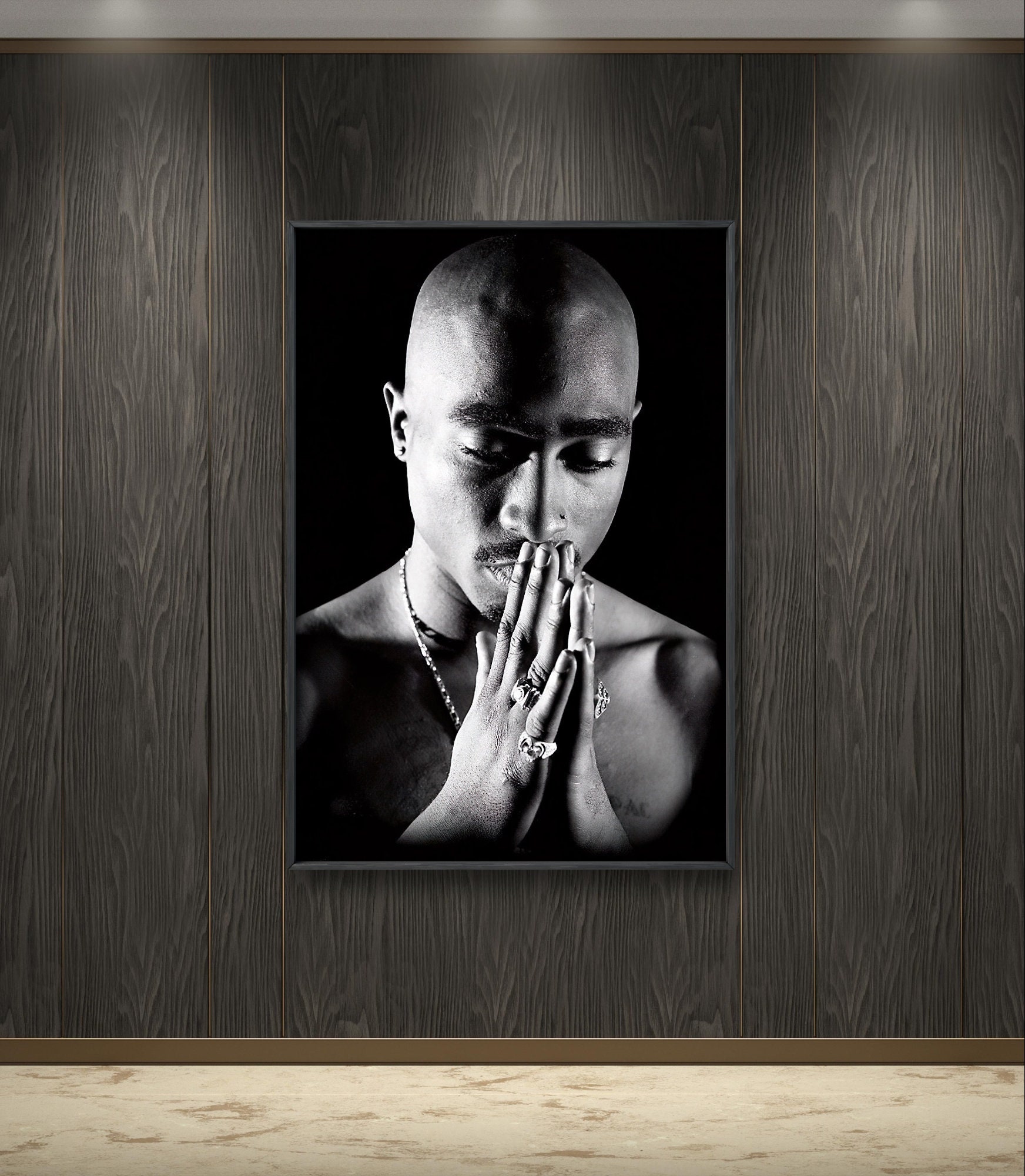 Tupac Shakur Print, 2pac Poster, American Rapper, Rap Music Poster, Black White Print, Wall Art ...