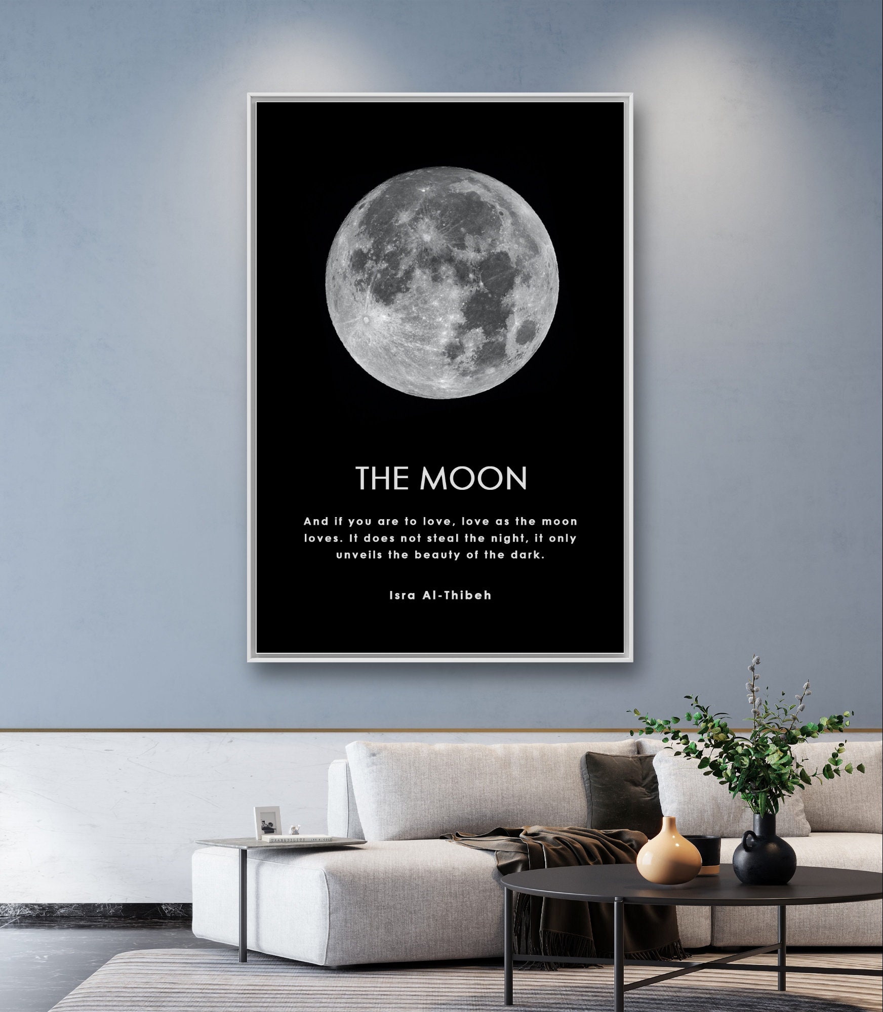 Moon Print, Moon Poster, Night Wall Art, Quote Poster sold by Amused ...