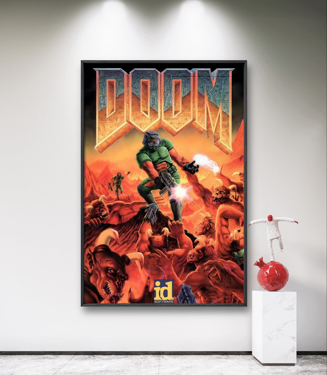 Doom Game Print, Doom Poster, 1993 FPS Video Game, Gamer Room Decor ...