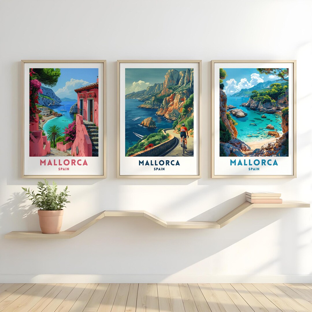 Mallorca Poster Set | Spain Coastal Art | Mediterranean Prints ...