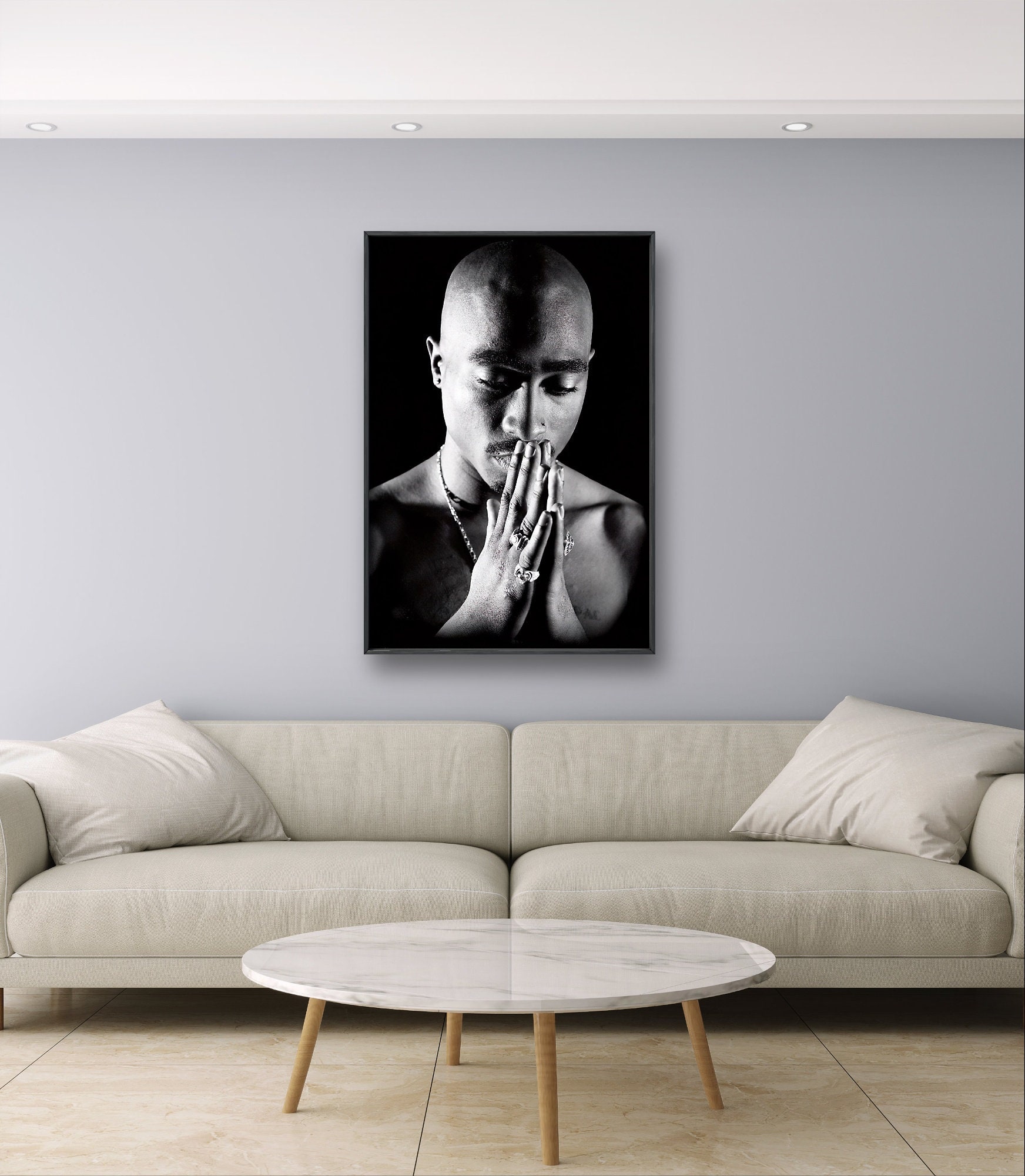 Tupac Shakur Print, 2pac Poster, American Rapper, Rap Music Poster, Black White Print, Wall Art ...