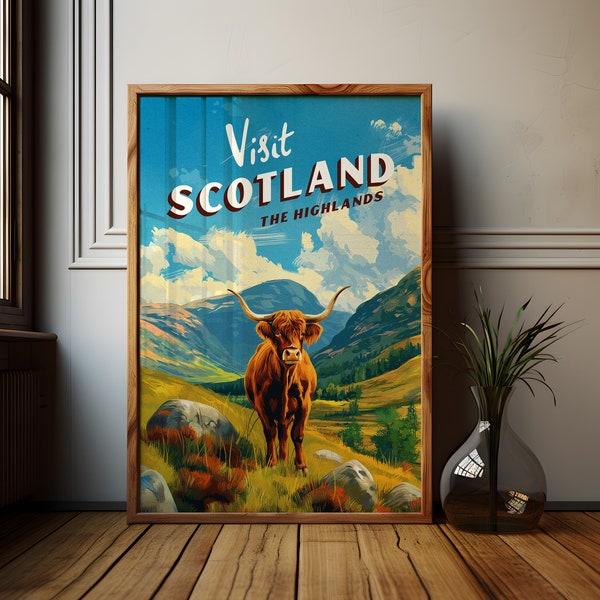 Vintage Scottish Highlands Wall Art - Etsy UK