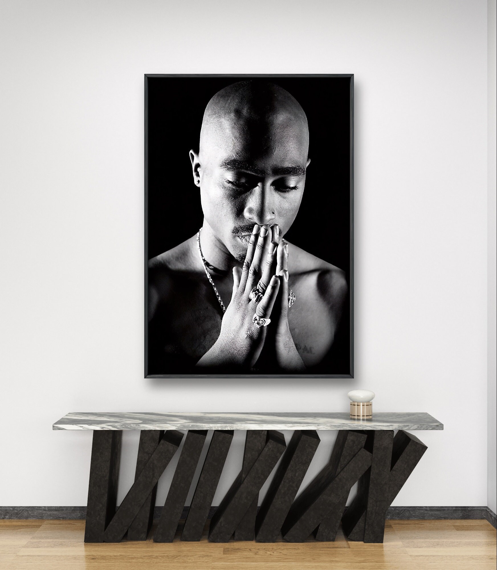 Tupac Shakur Print, 2pac Poster, American Rapper, Rap Music Poster, Black White Print, Wall Art ...