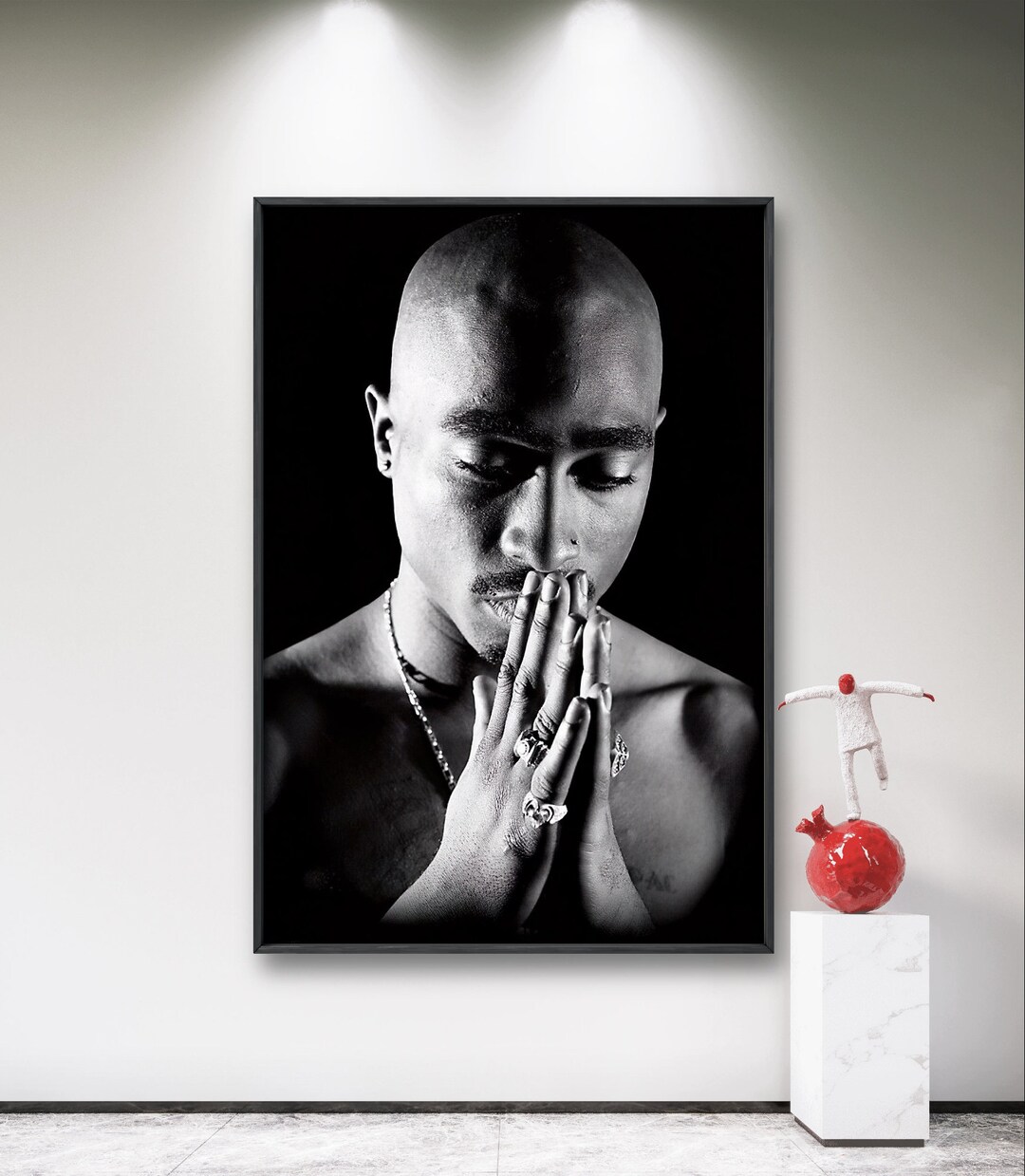 Tupac Shakur Print, 2pac Poster, American Rapper, Rap Music Poster, Black White Print, Wall Art ...