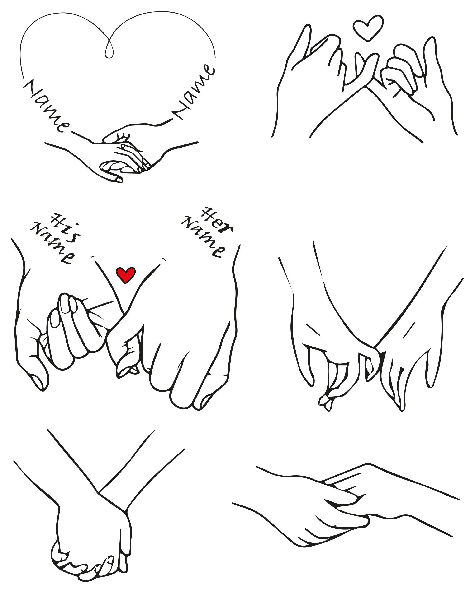 Hand Holding SVG Digital Download,couple Hands Cut Files I Love You ...