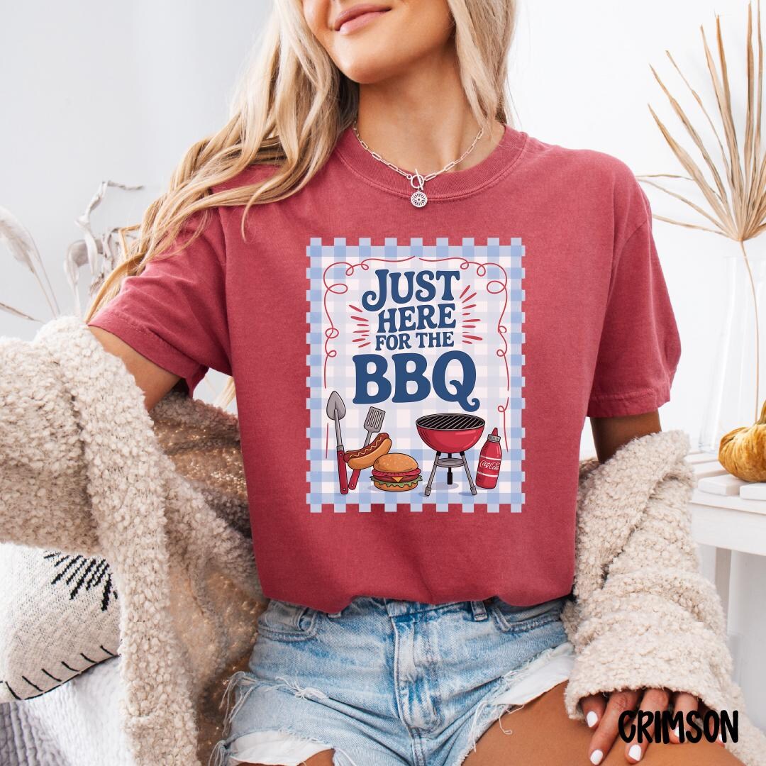 Just Here for the BBQ Shirt | Funny Summer Comfort Colors Tee | Cookout ...