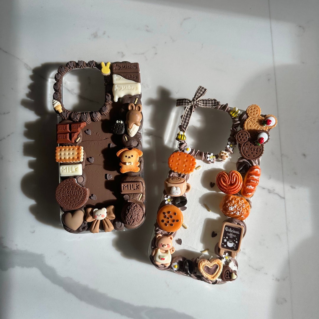 Chocolate Decoden Phone Case, Cute Kawaii Cases, Cream Glue, Kawaii ...