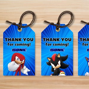 Sonic Thank You Tags Printable Instant Download 2x3.5 Inches, THANK YOU ...