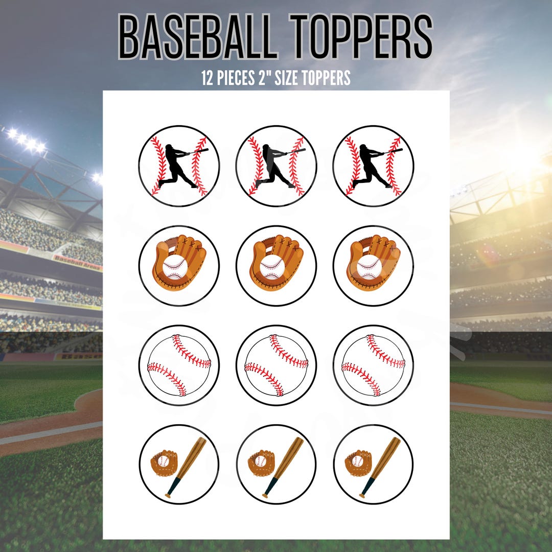 Baseball Cupcake Toppers, PDF, PNG File - Etsy