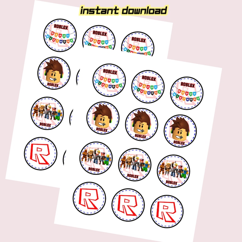 Roblox Cupcake Toppers, Roblox Birthday Topper, Gamer Cupcake Topper ...