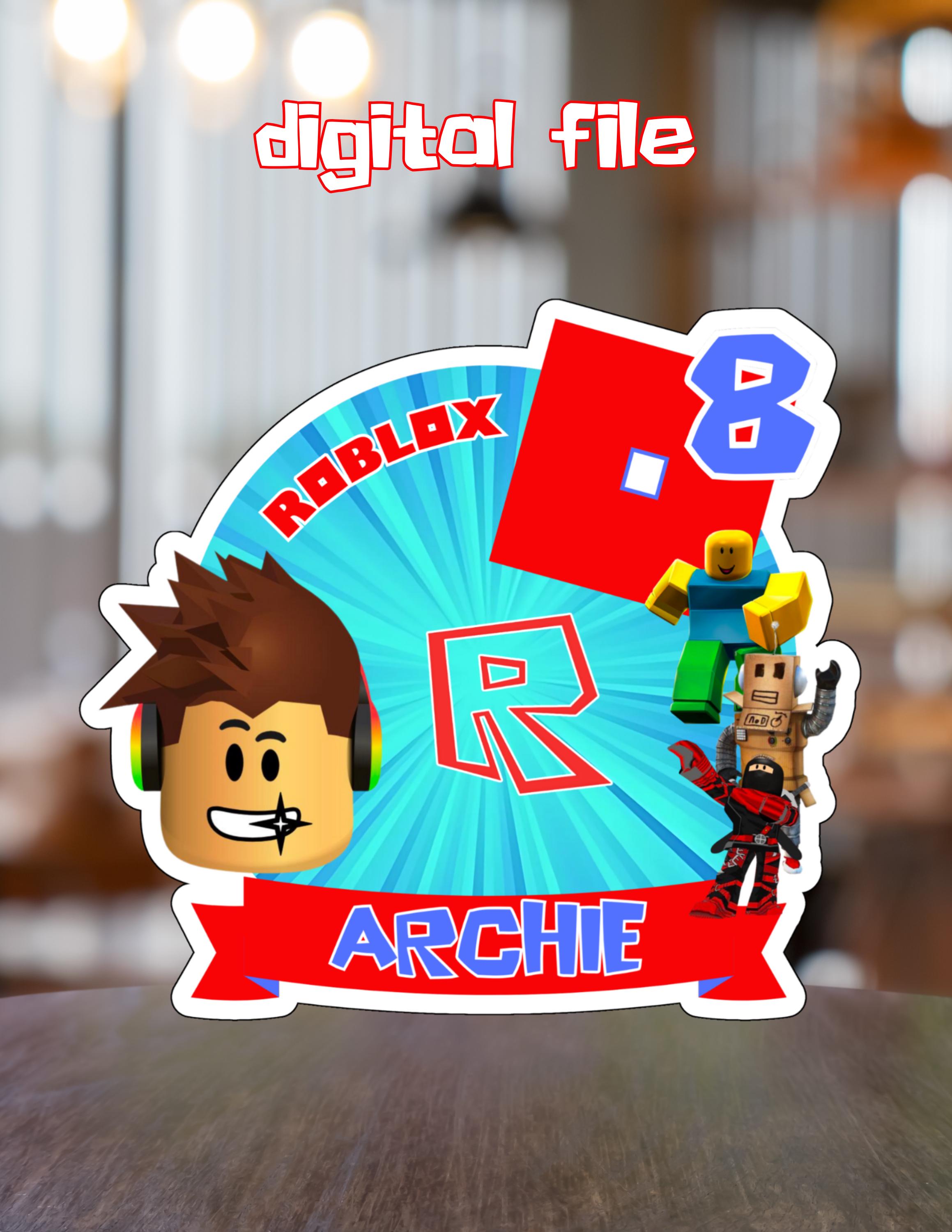 Custom Roblox Cake Topper | Personalized With Name & Age | Printable ...