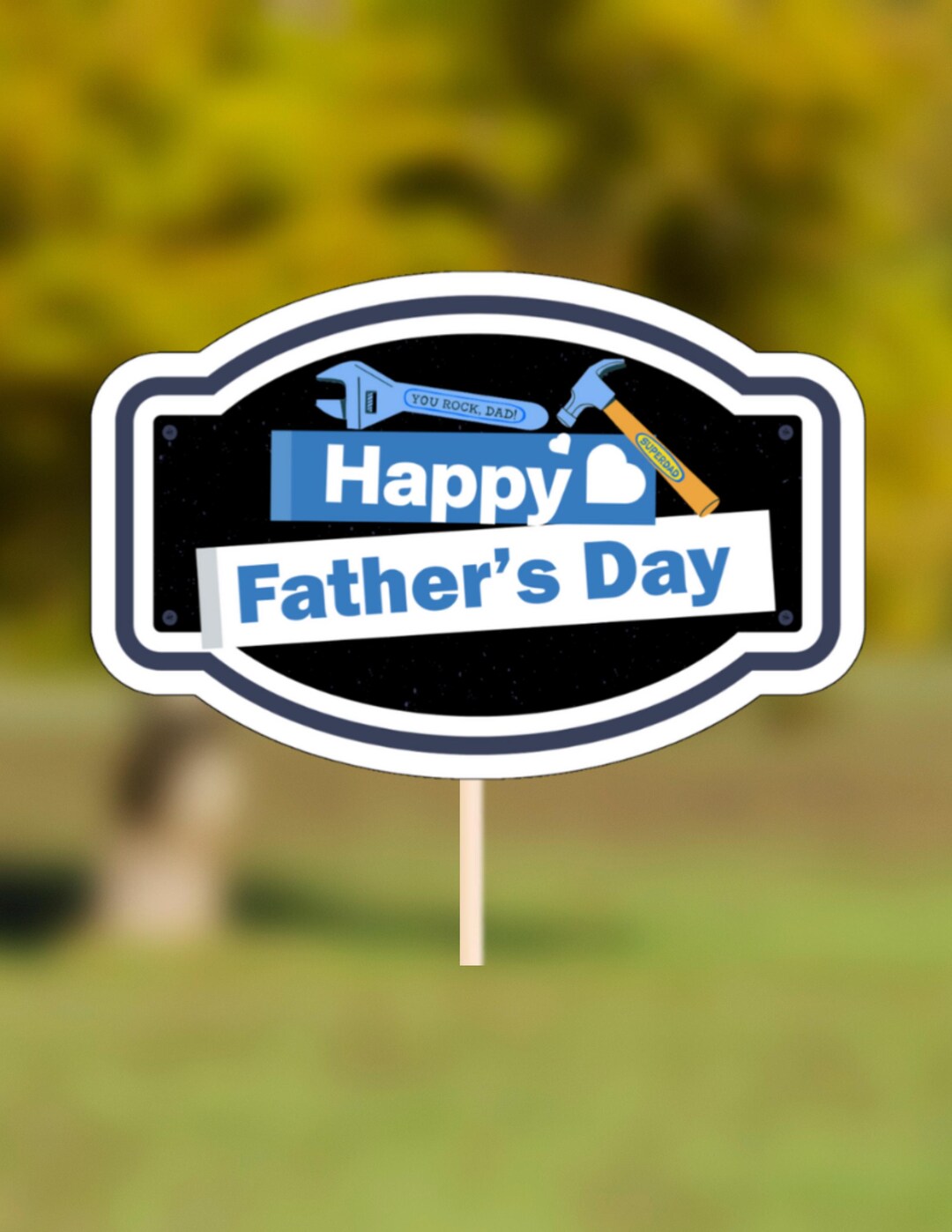 Father's Day Cake Topper DIY Theme | Hammer & Wrench Printable | Fits 6 ...