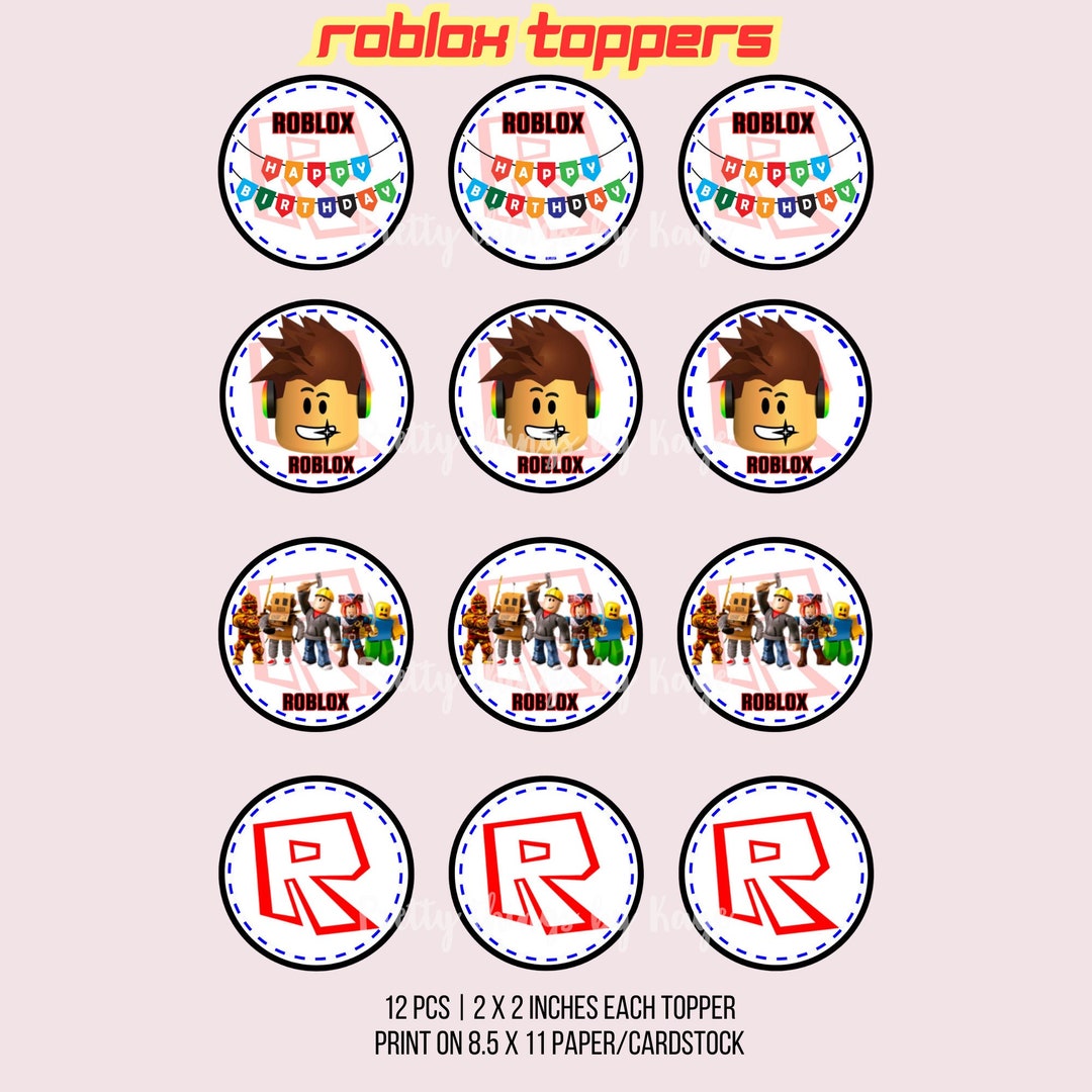 Roblox Cupcake Toppers, Roblox Birthday Topper, Gamer Topper, Themed ...