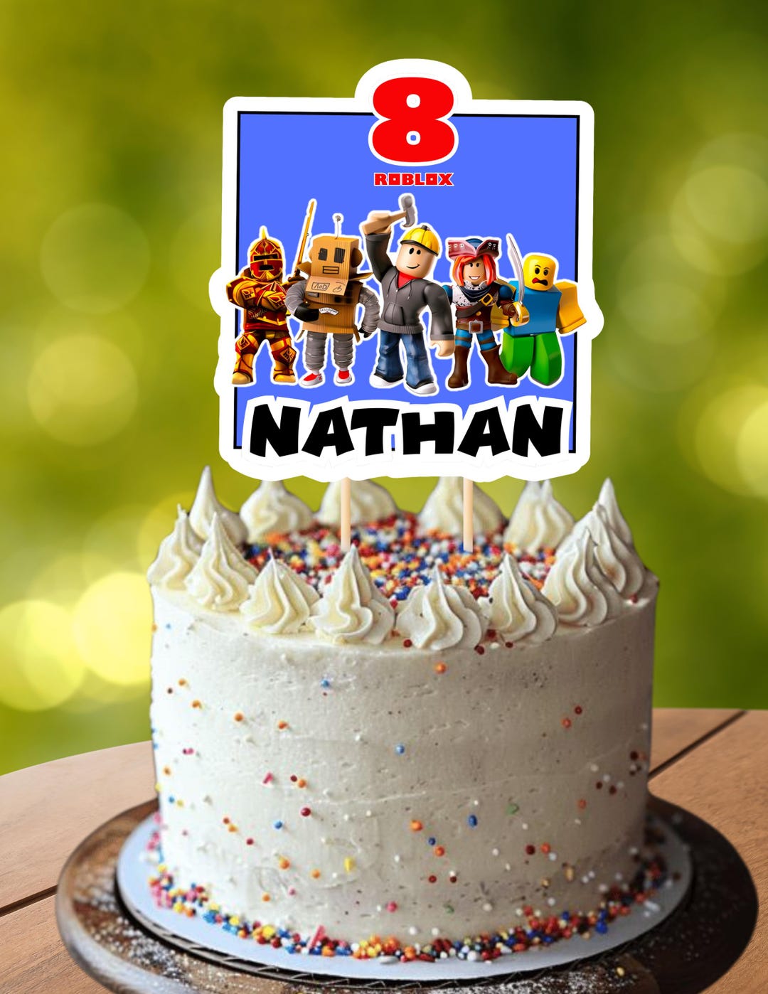 Roblox Cake Topper Printable – Custom Name & Age – Digital Download for ...