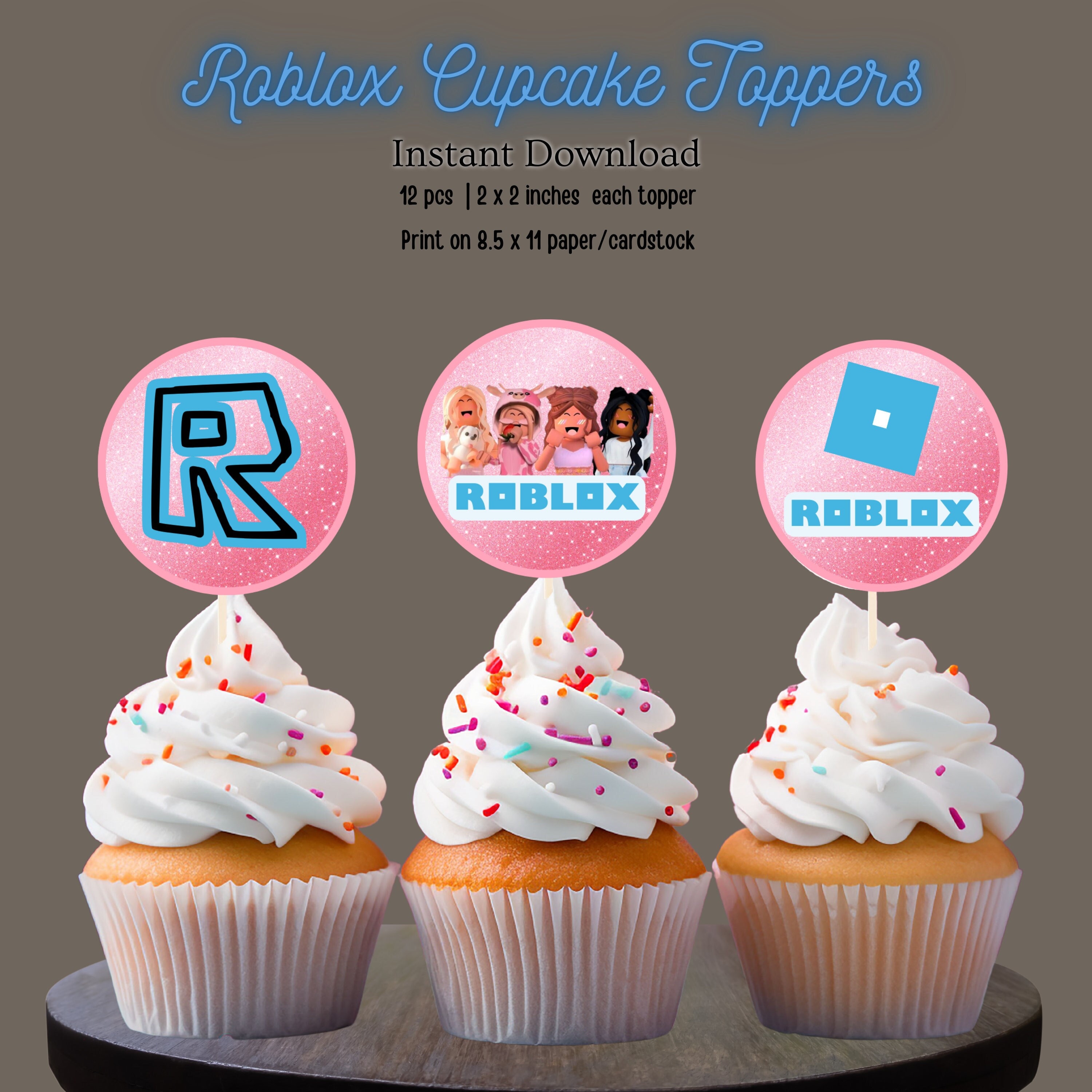 Roblox Girls, Roblox Cupcake Toppers, Roblox Birthday Topper, Instant ...