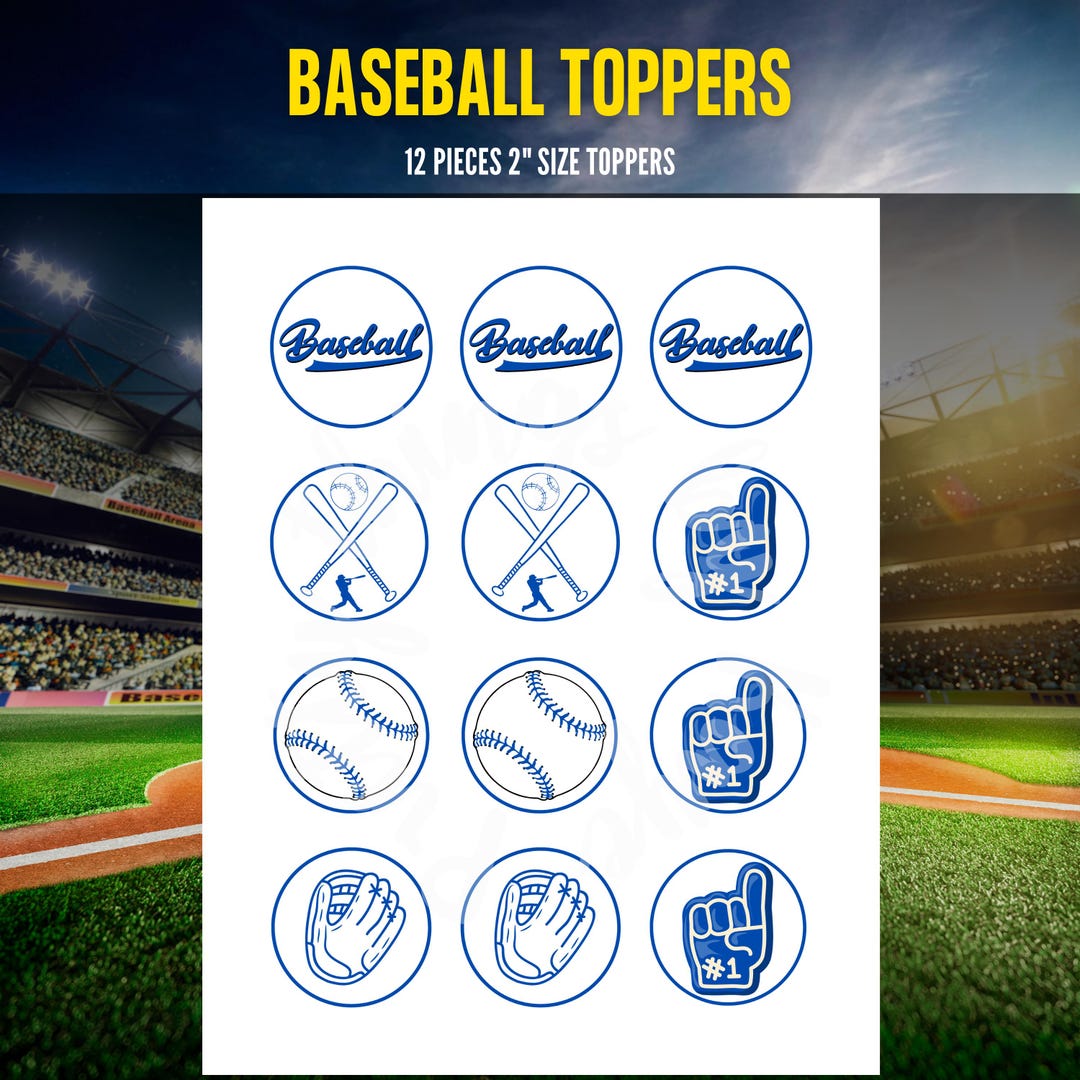 Baseball Cupcake Toppers, PDF, PNG File - Etsy