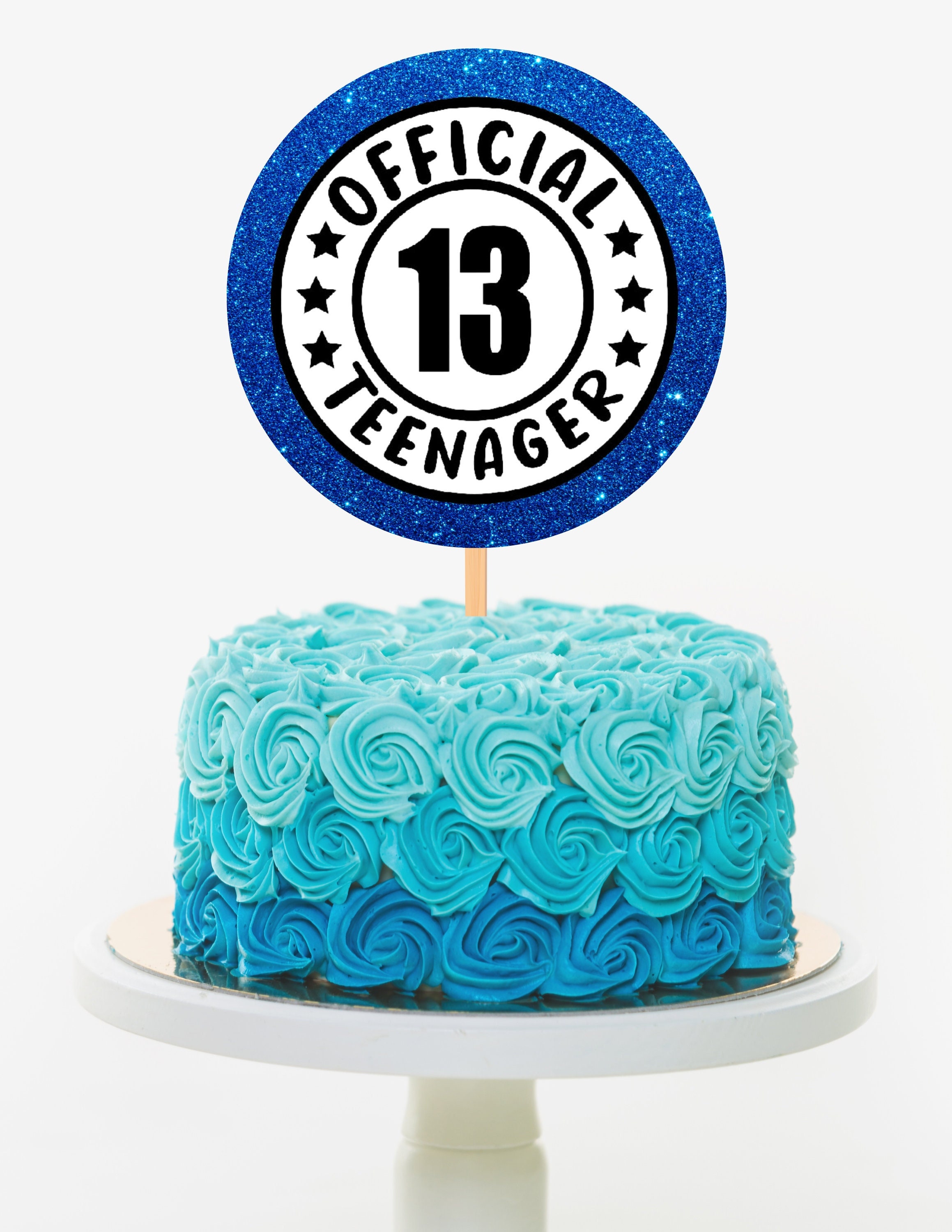 Thirteen Cake Topper, Teenager, Boy Cake Topper, Instant Download - Etsy