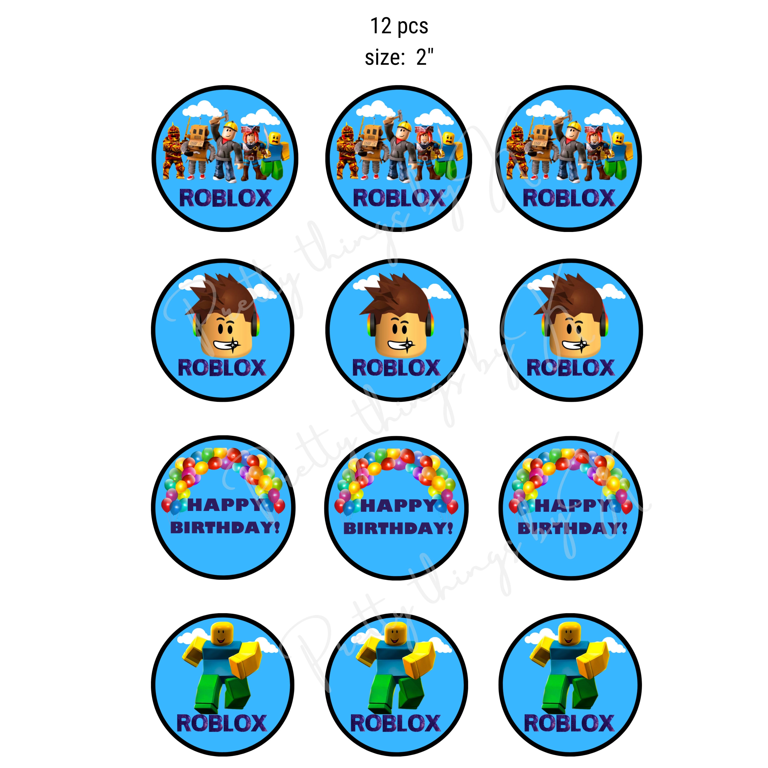 Roblox Birthday Cupcake Toppers: Gamer Party Decorations (digital File ...