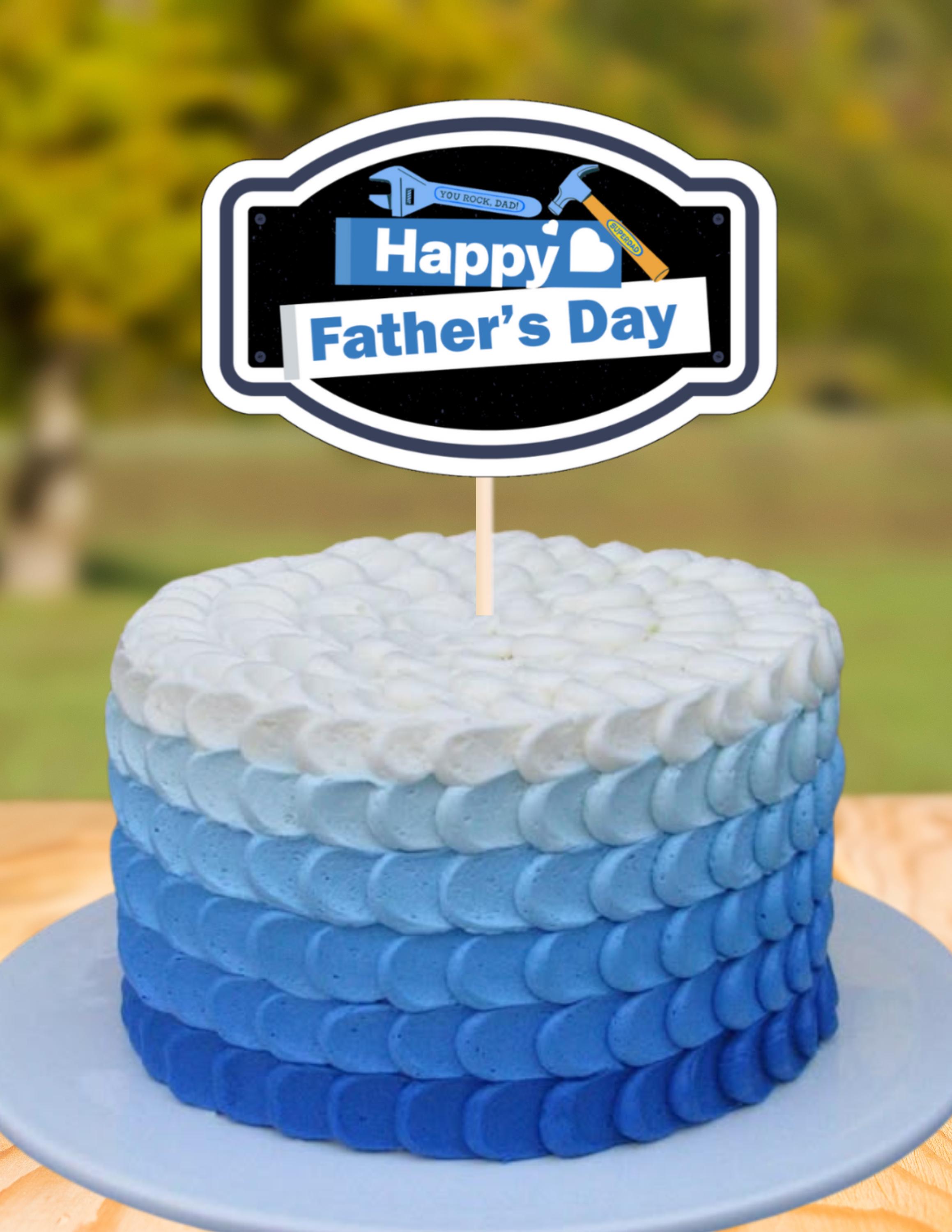 Father's Day Cake Topper DIY Theme | Hammer & Wrench Printable | Fits 6 ...