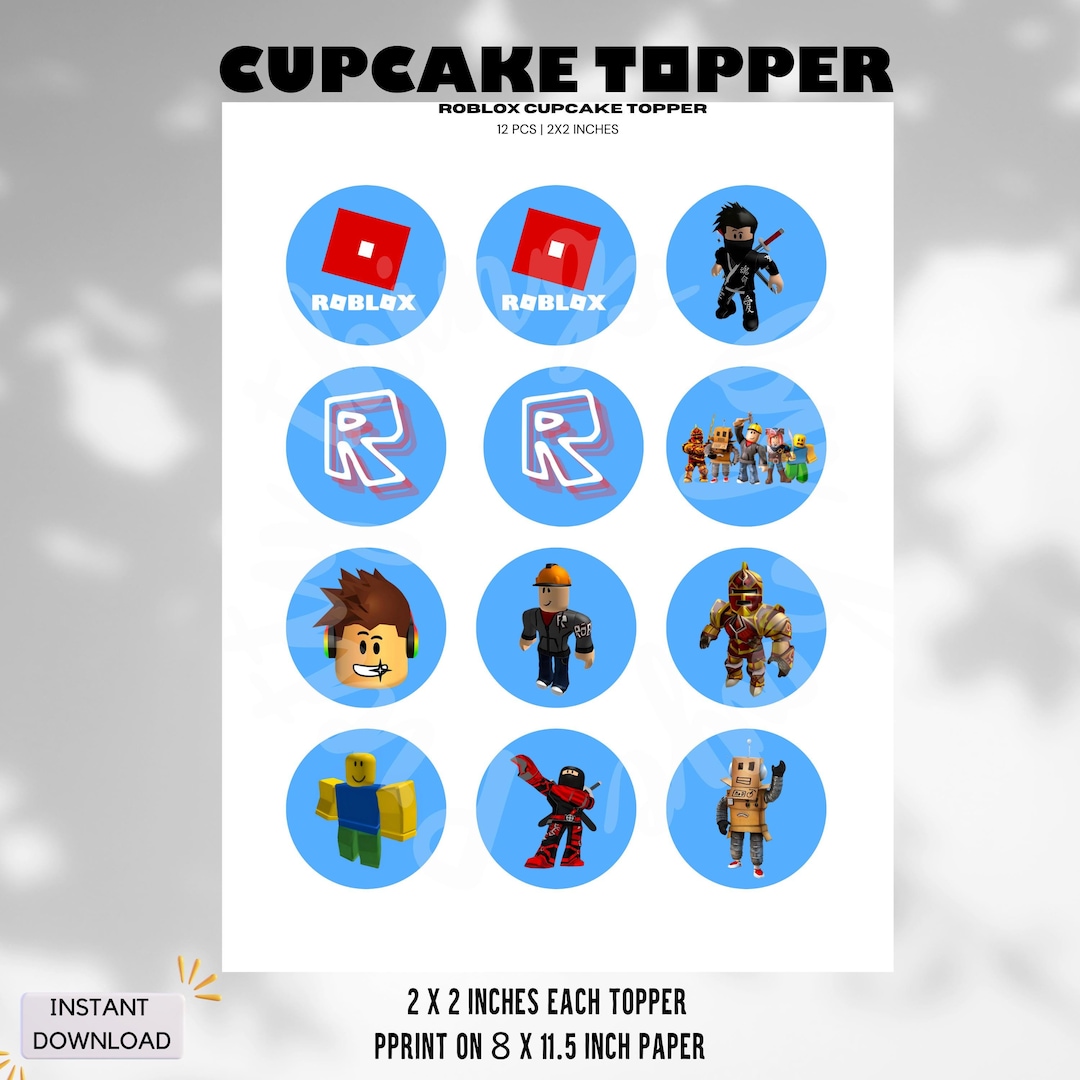 Roblox Cupcake Toppers: Gamer Birthday Party (digital Download) - Etsy