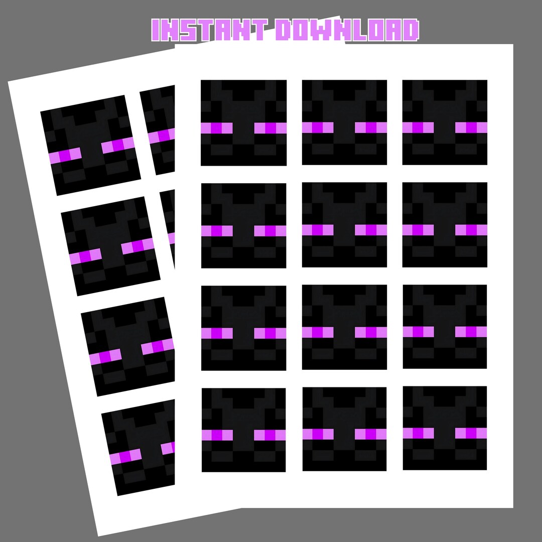 Minecrafter Enderman Cupcake Toppers | Printable Stickers & Favor Tags ...