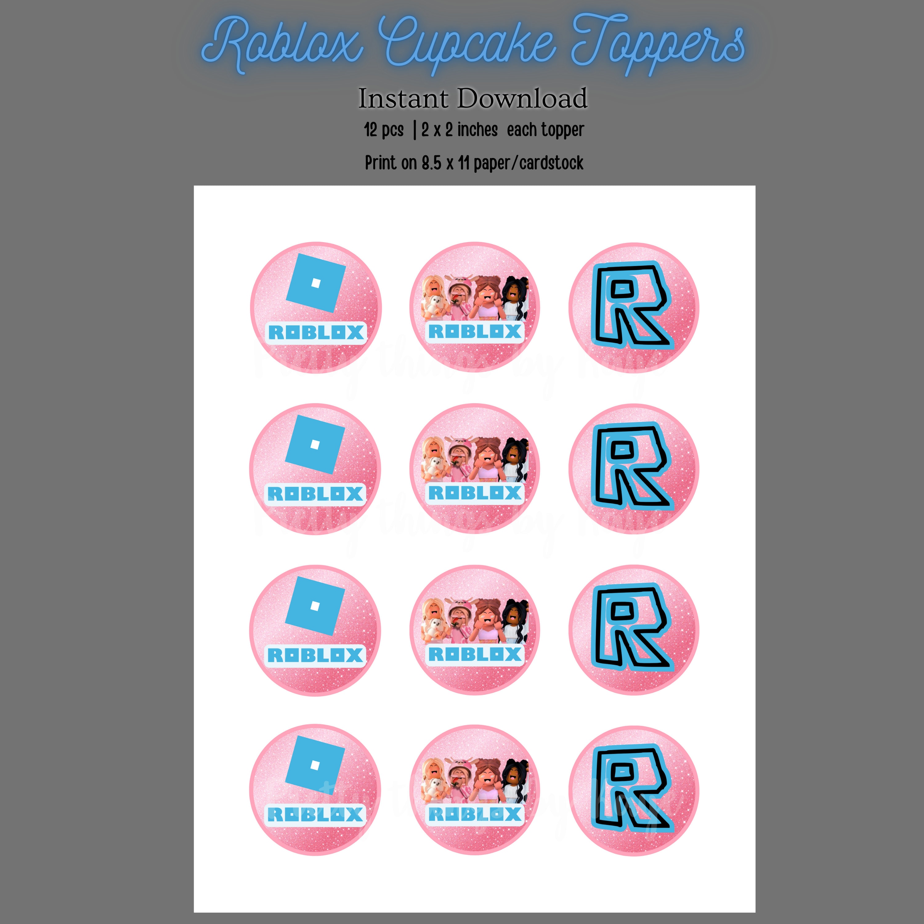Roblox Girls, Roblox Cupcake Toppers, Roblox Birthday Topper, Instant ...