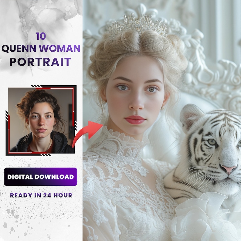 Custom Queen Portrait From Photo Historical Portrait Portrait Photo ...