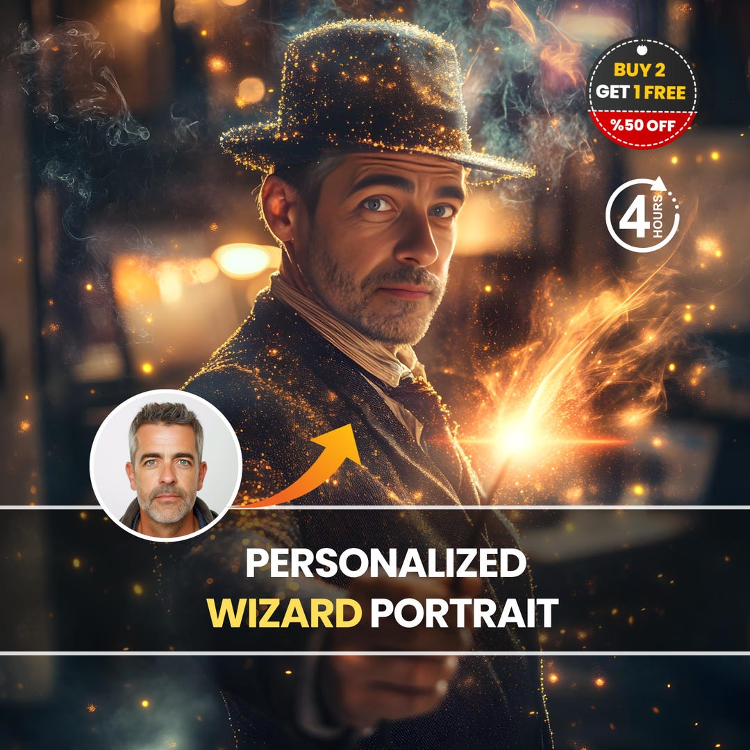 Custom Realistic Magician Portrait, Personalized Portraits, Custom ...