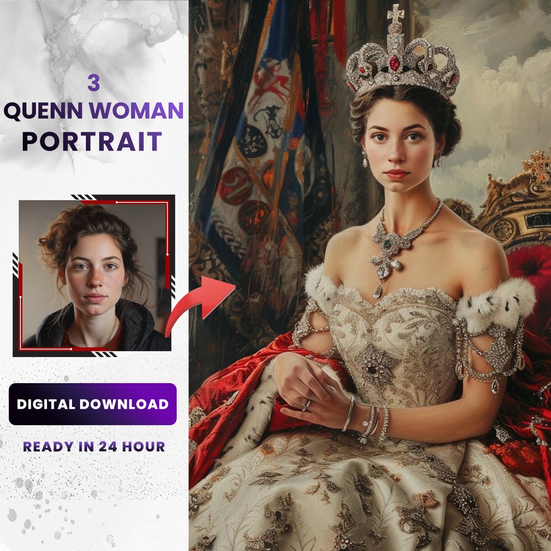 Custom Queen Portrait From Photo Renaissance Portrait Canvas Print ...
