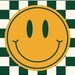 Checkered Smiley Face Digital Wall Art - Yellow and Green - Etsy