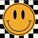 Checkered Smiley Face Digital Wall Art - Black and Yellow - Etsy