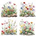 12 Wildflower Digital Art Bundle, Printable Watercolor Meadow Florals ...