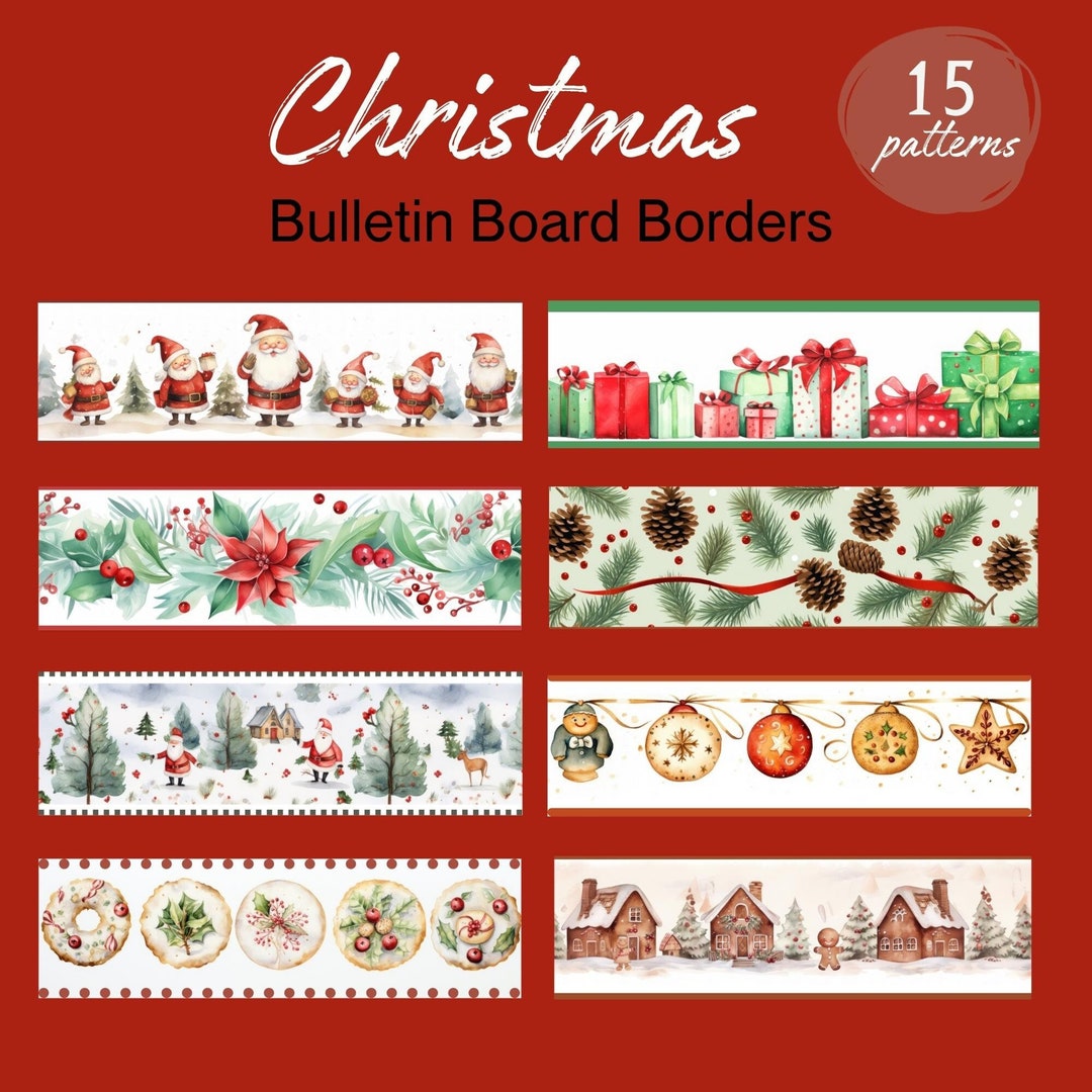 Christmas Bulletin Board Borders Printable Holiday Trim for - Etsy