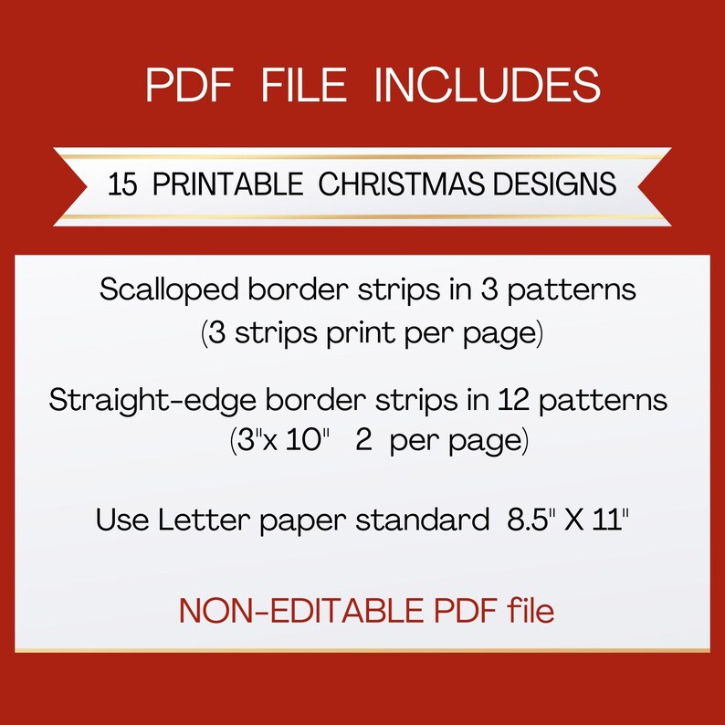 Christmas Bulletin Board Borders Printable Holiday Trim for - Etsy