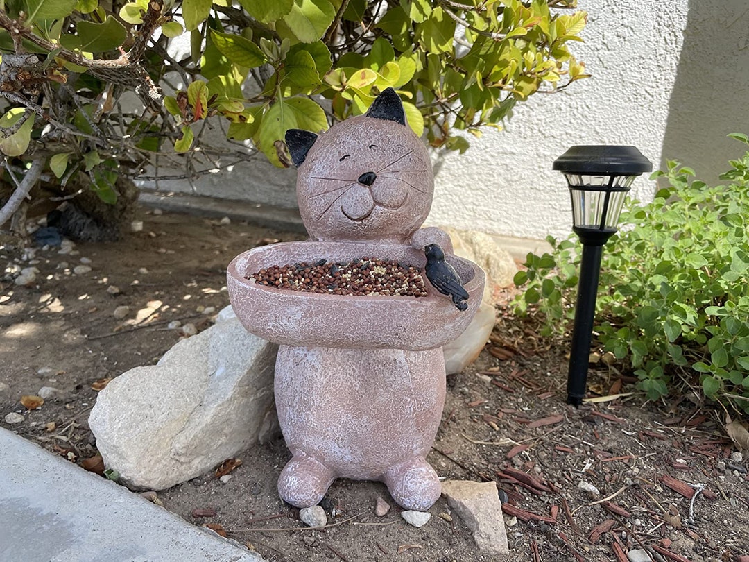 Cat Garden Statue Outdoor Decor Sculptures Figurine Gardening Lawn 12 ...