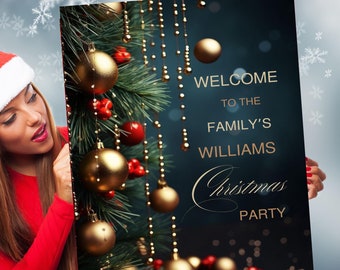 Printable Christmas Welcome Sign , Christmas Party Welcome Sign ...