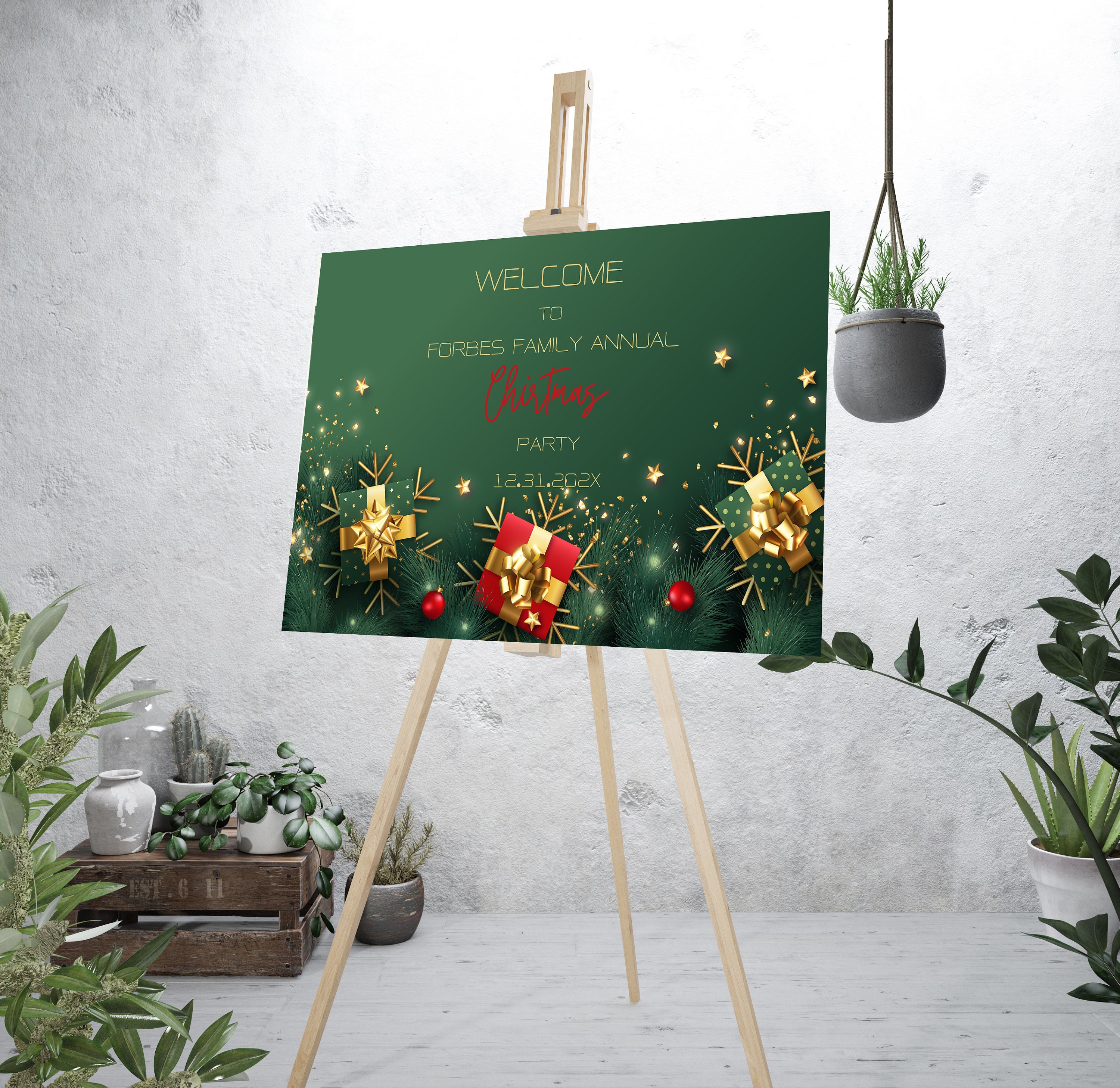 Printable Christmas Welcome Sign , Christmas Party Welcome Sign ...
