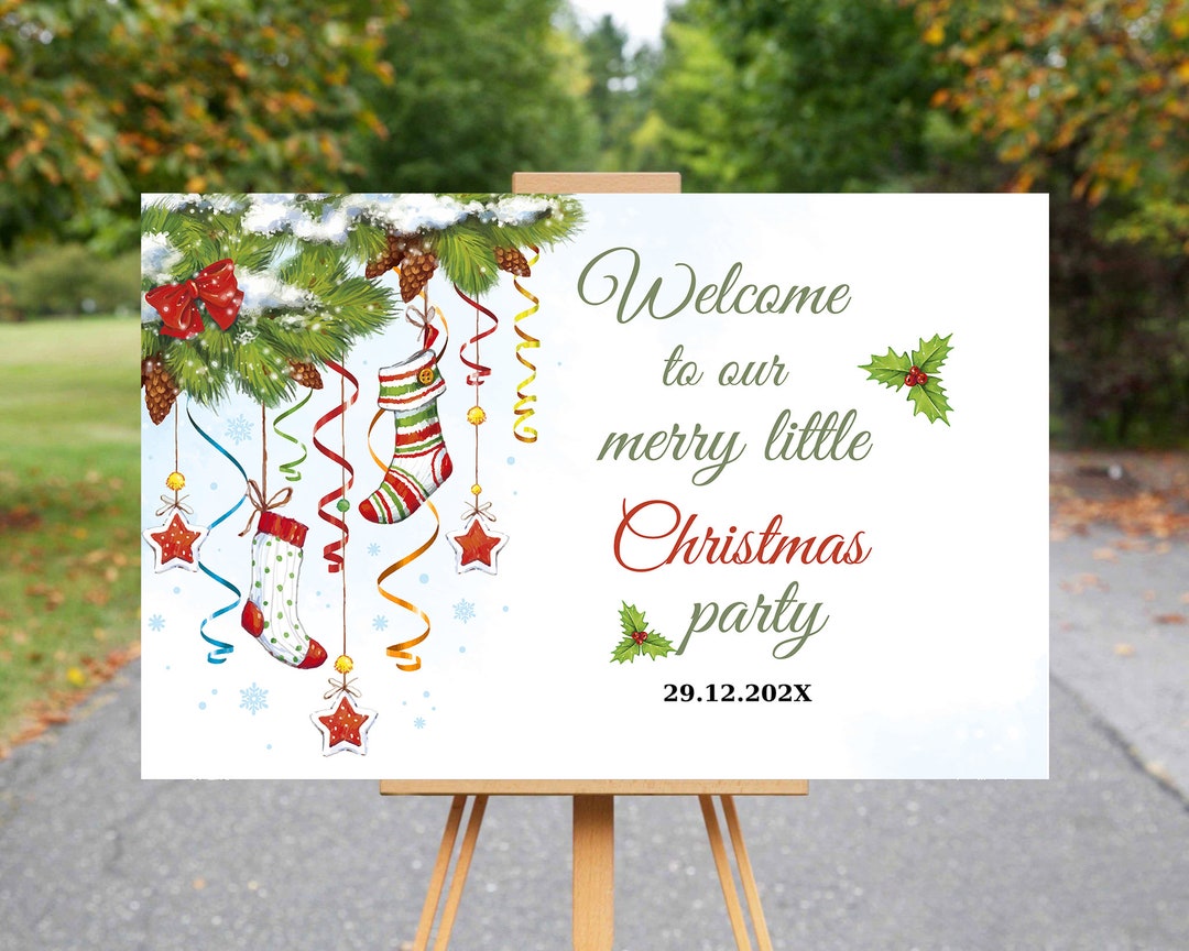 Christmas Party Welcome Sign , Christmas Welcome Sign Template ...