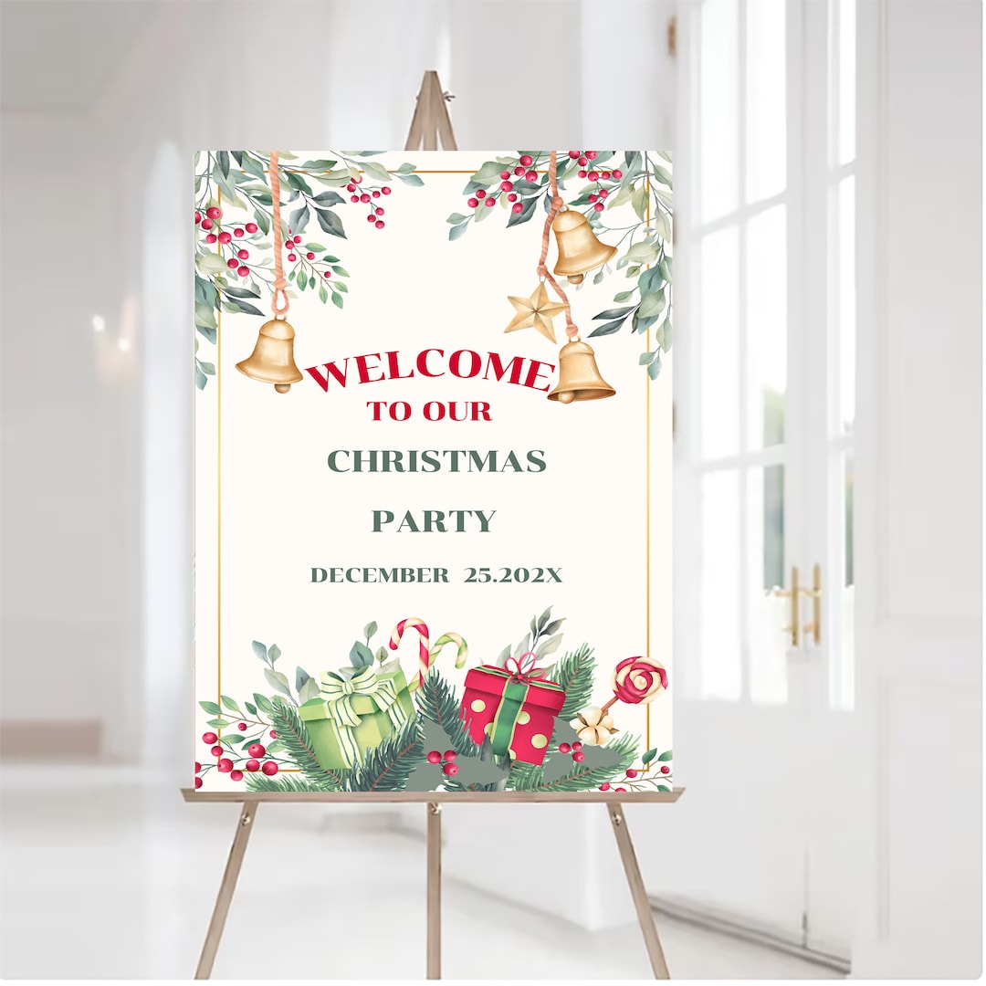Christmas Party Welcome Sign , Christmas Welcome Sign Template ...