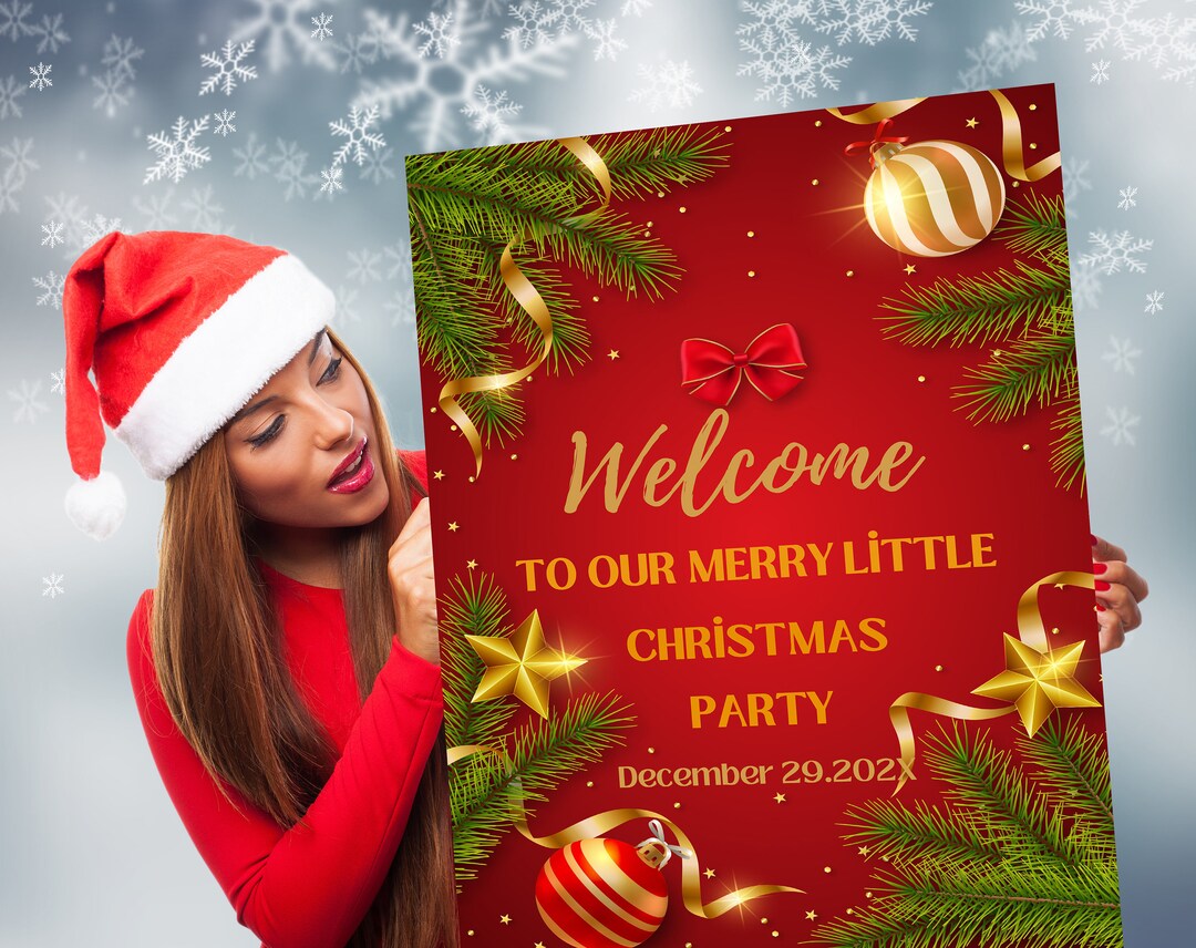 Custom Christmas Party Welcome Sign: Festive Holiday Decor (24x36'') - Etsy