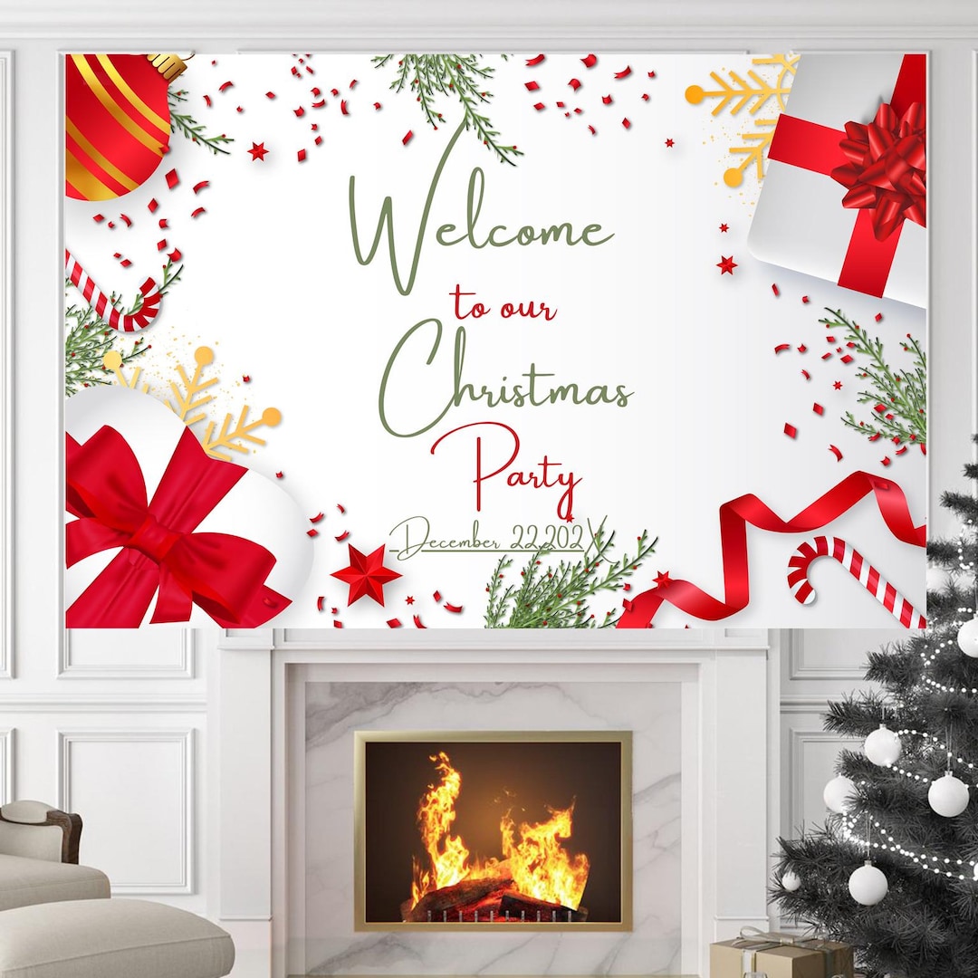Christmas Party Welcome Sign, Christmas Welcome Sign Template,christmas ...