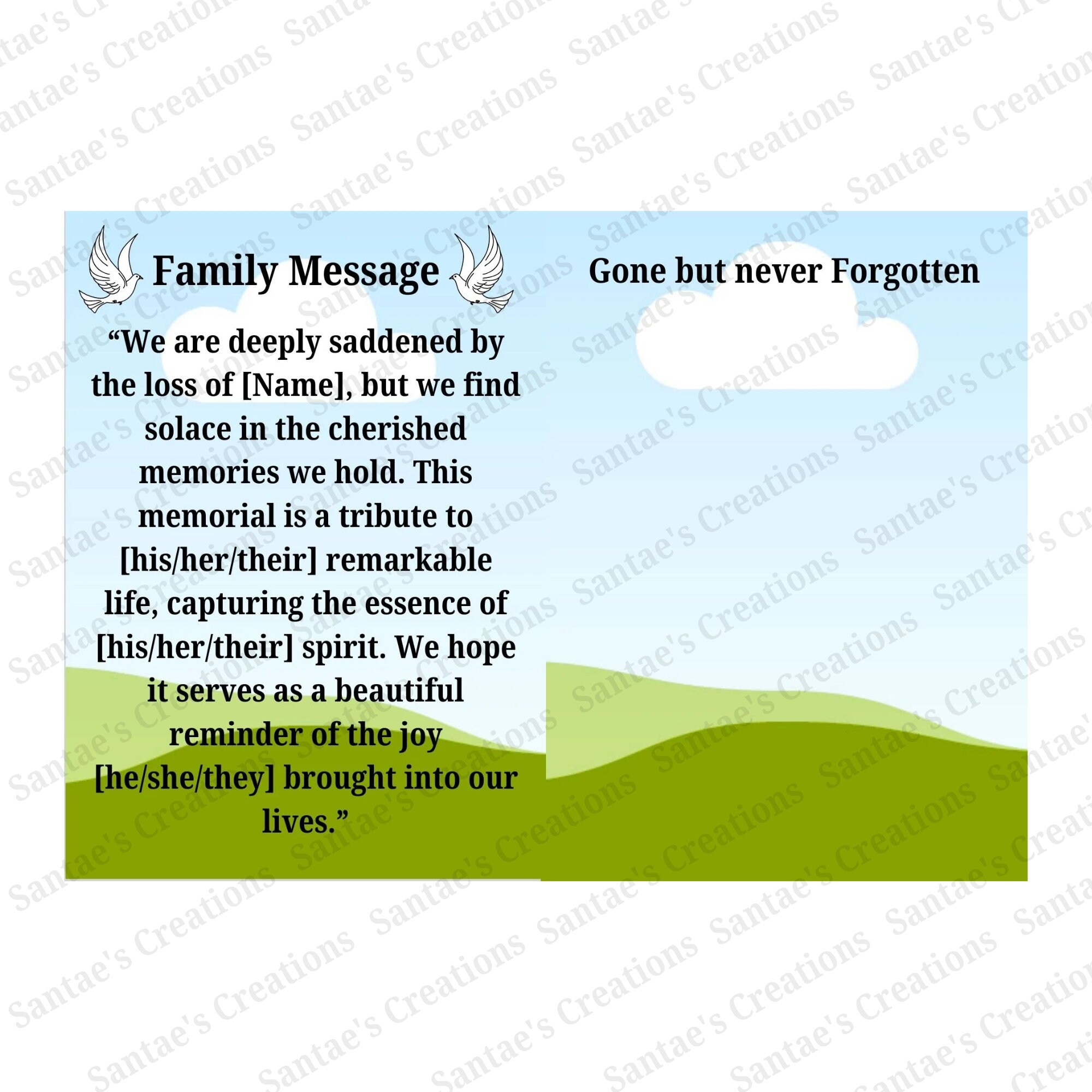 Editable Memorial Magazine Template Canva | Personalized Funeral ...