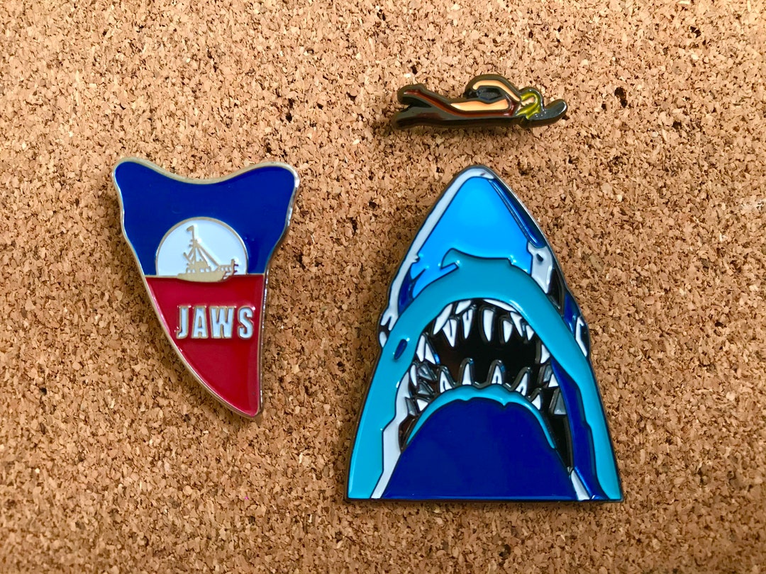 SET OF 3 Jaws Enamel Pins 0.75 1.5 Peter Benchley Steven Spielberg - Etsy