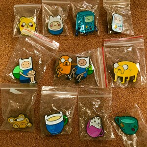 SET OF 11 Adventure Time Enamel Pins (bottom Row 0.75" / Top and Middle ...