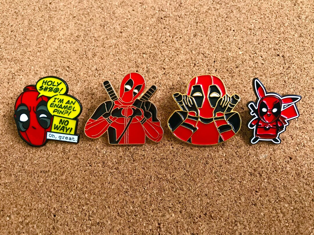 SET OF 4 1.2" Deadpool Enamel Pins - Etsy